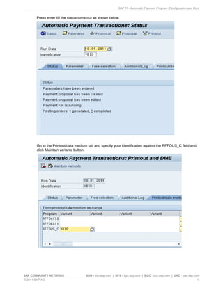 Sap fi automatic payment program (configuration and run) | PDF