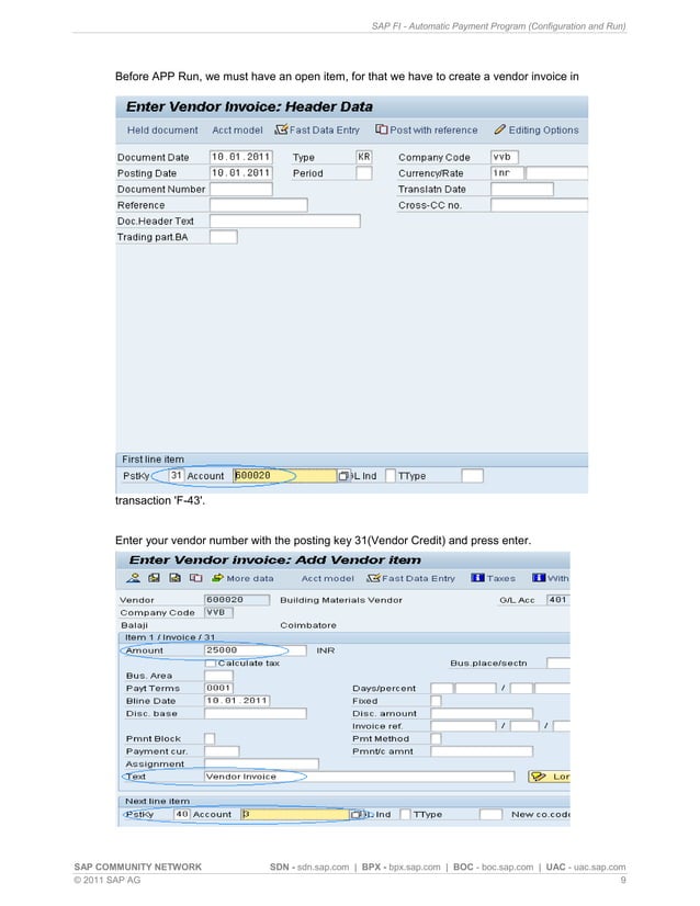 Sap fi automatic payment program (configuration and run) | PDF