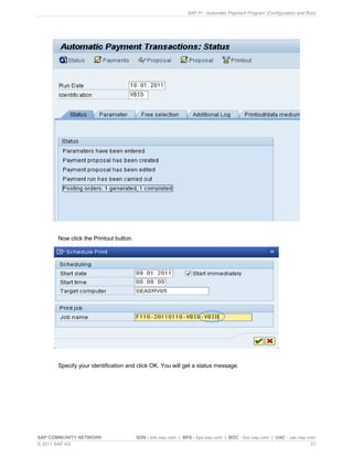 Sap fi automatic payment program (configuration and run) | PDF
