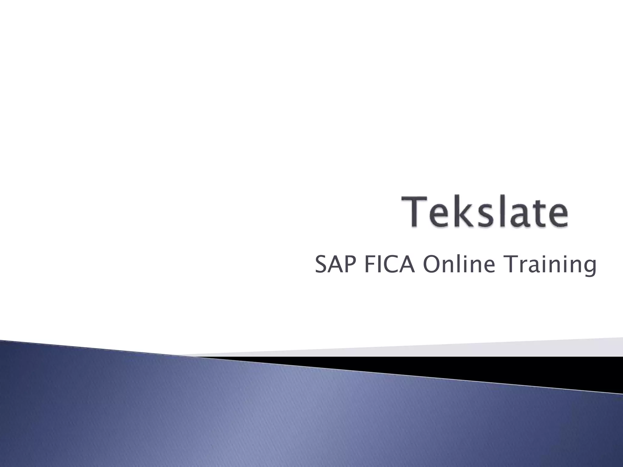 SAP FICA Training | PPTX