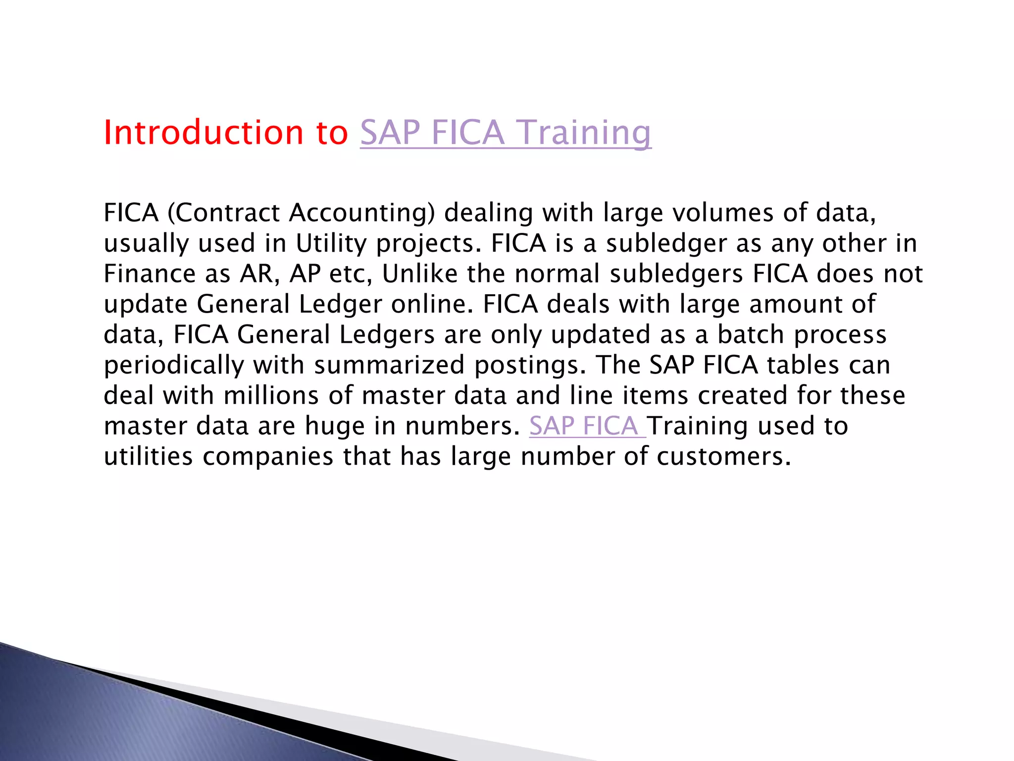 SAP FICA Training | PPTX