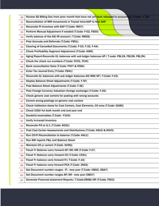 SAP FICO Closing Process | PDF