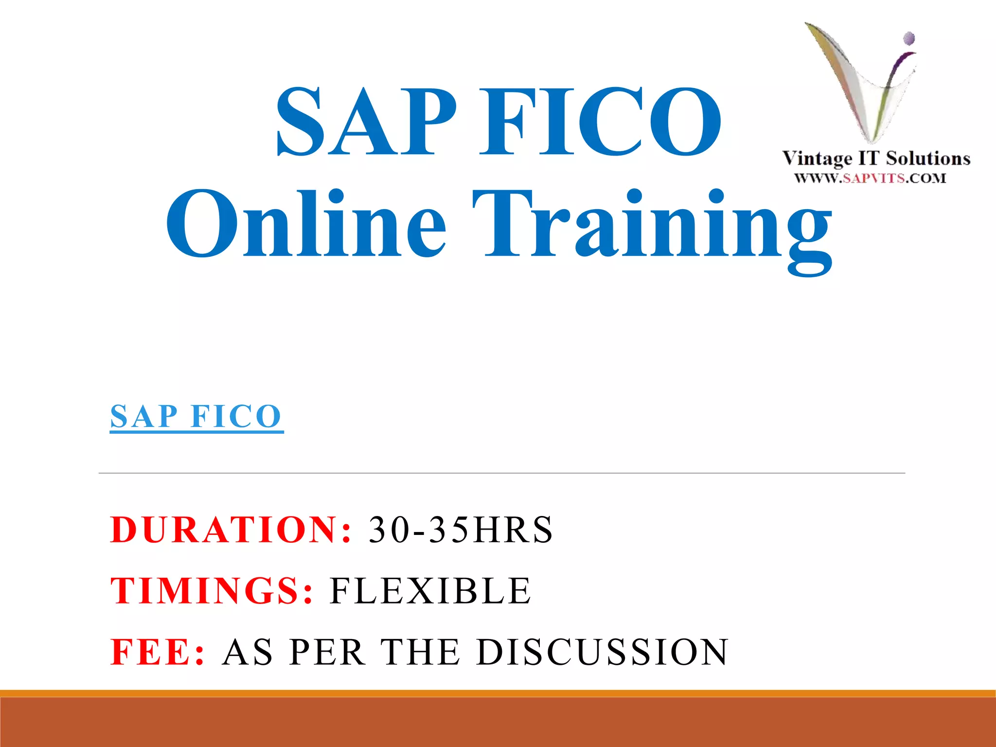 SAP FICO Training Material PPT | PPTX
