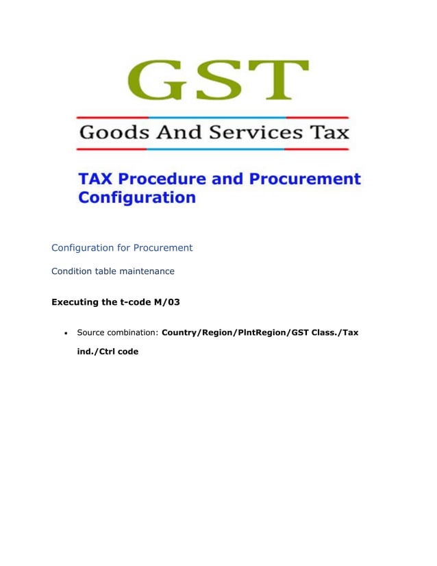 SAP FICO GST Configurations .pdf | Business Accounting & Finance | Business