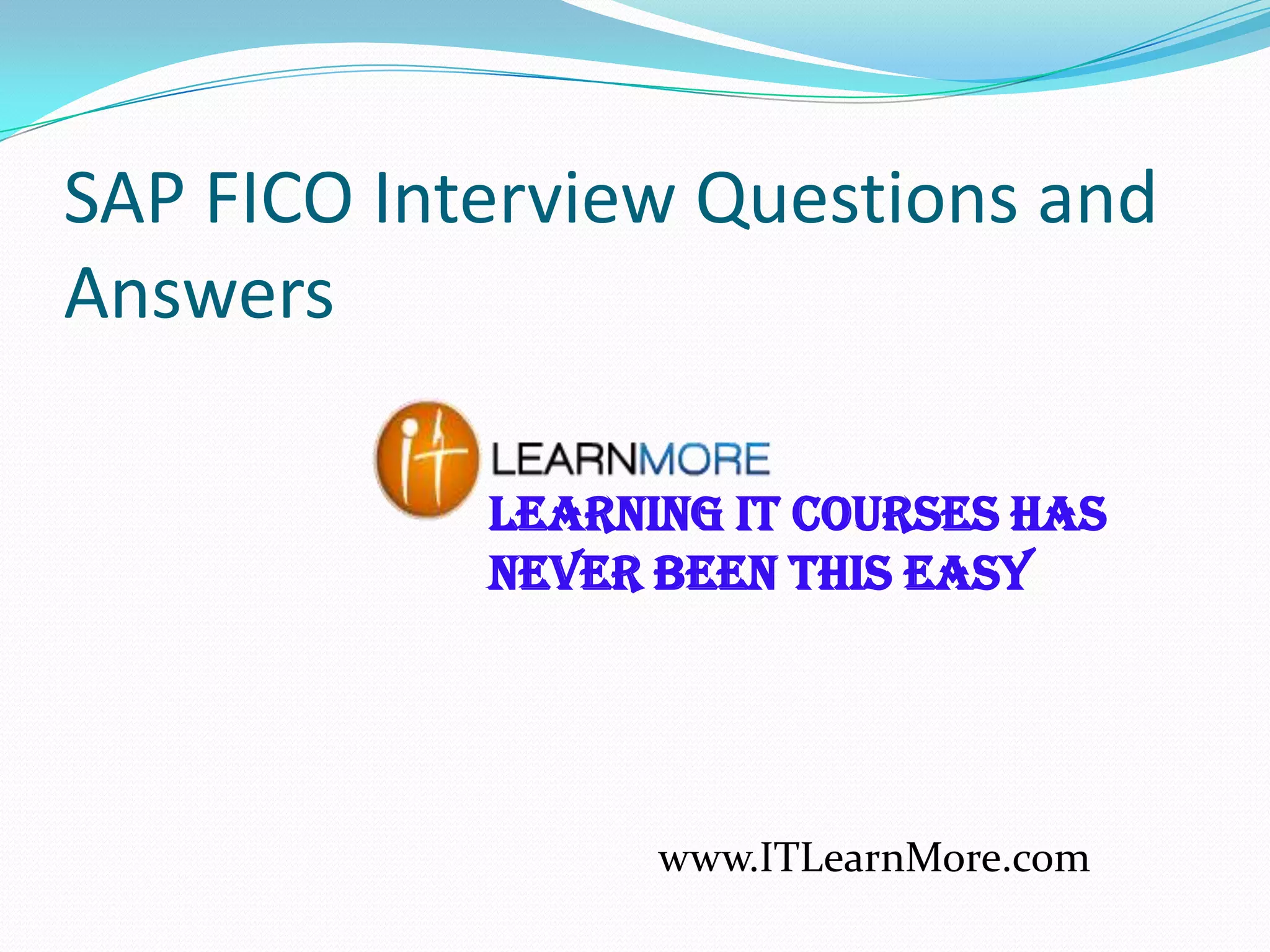 SAP FICO Interview questions | PPTX