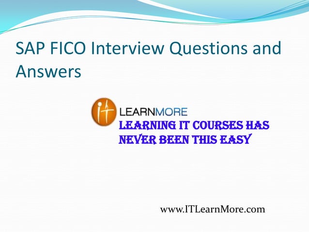 SAP FICO Interview questions | PPTX