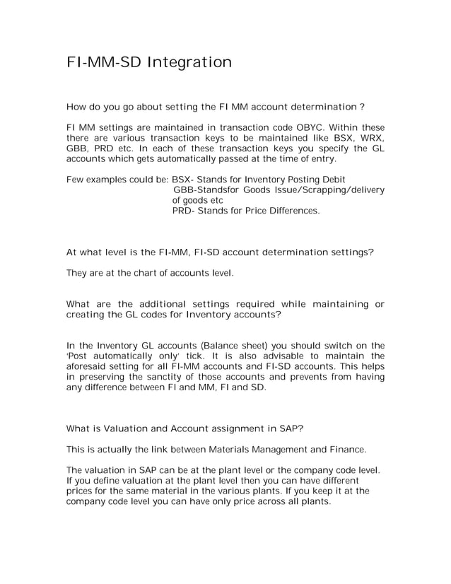 Sap fico interview question | PDF