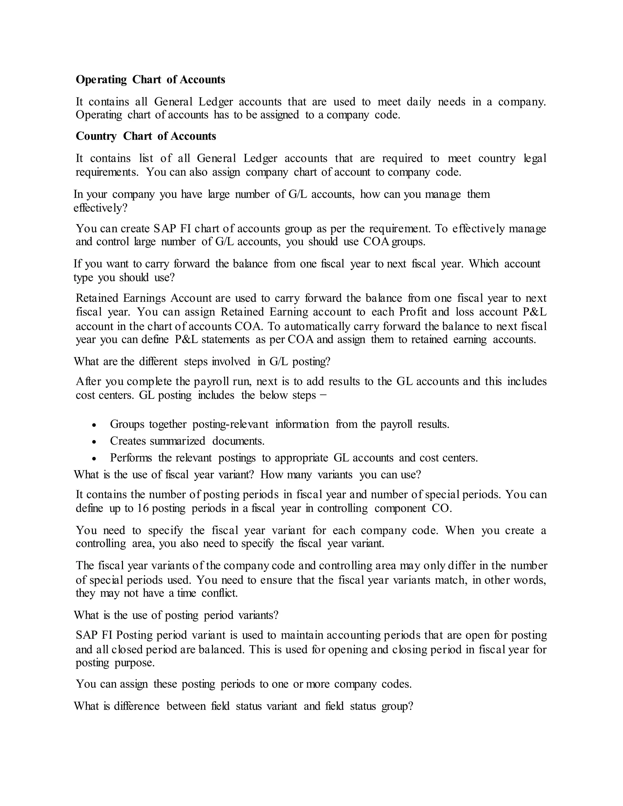 Sap fico interview questions | PDF