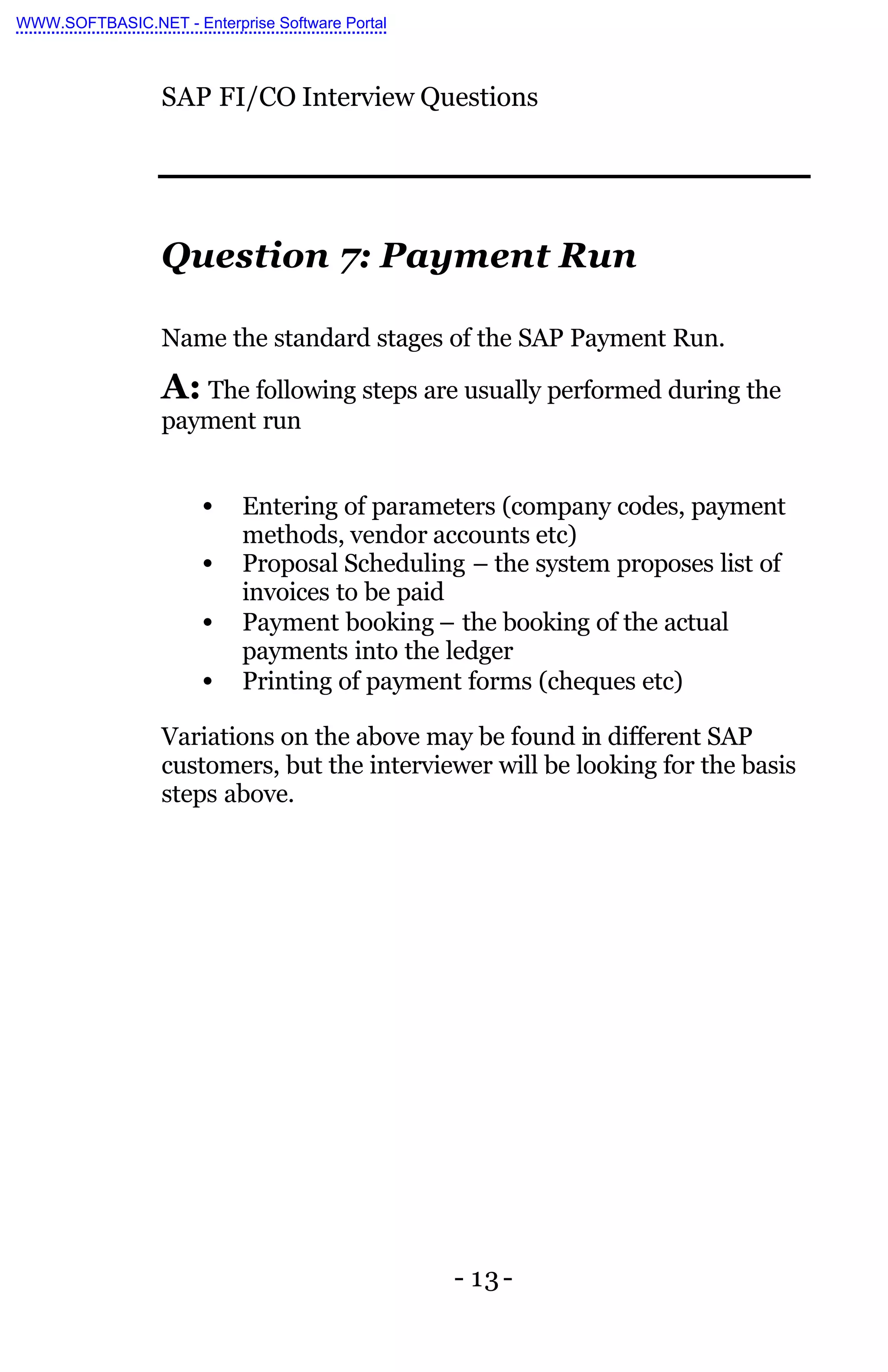 Sap fico interview_questions_preview | PDF