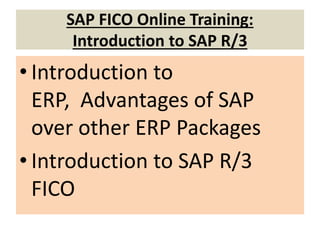 SAP FICO Online Training- Syllabus | PPTX