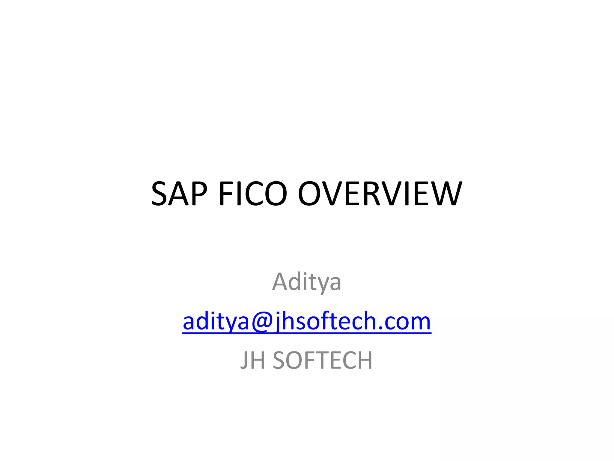 SAP FICO Overview | PPTX