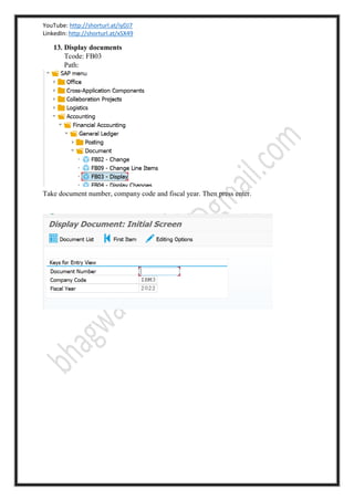 SAP FICO Configuration PDF Part 1| Financial accounting and controlling ...