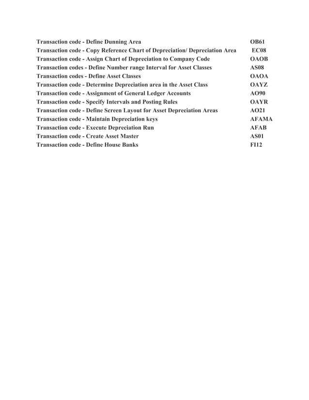 Sap fico t code | DOCX | Business Accounting & Finance | Business