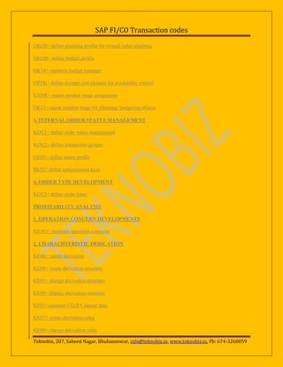 Sap fico t_codes | PDF