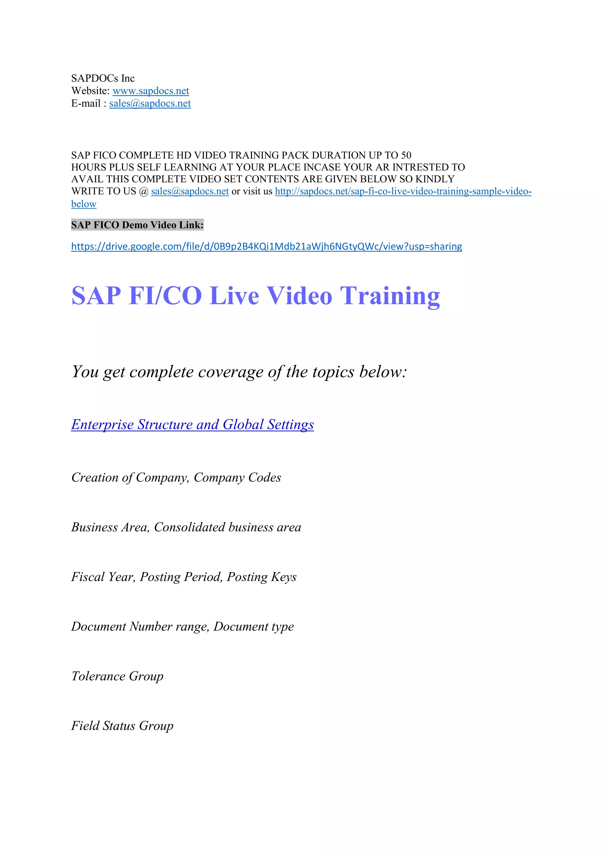 Sap fico training !! sap fico online training !! sap fico video training !! sap fico training in ...