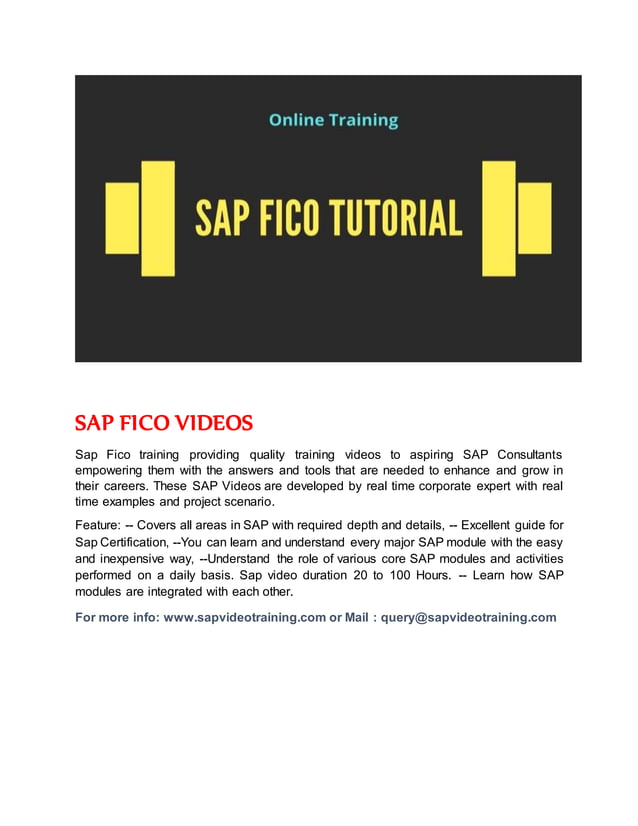 SAP FICO | DOCX