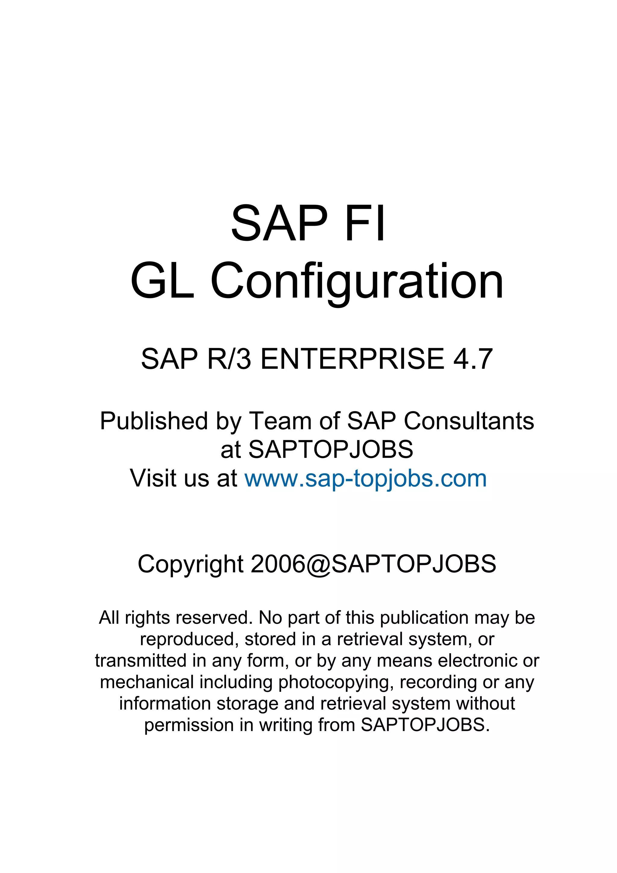 Sap fi gl_configuration | PDF