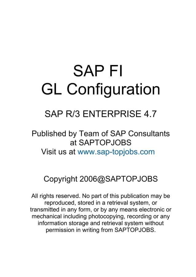 Sap fi gl_configuration | PDF