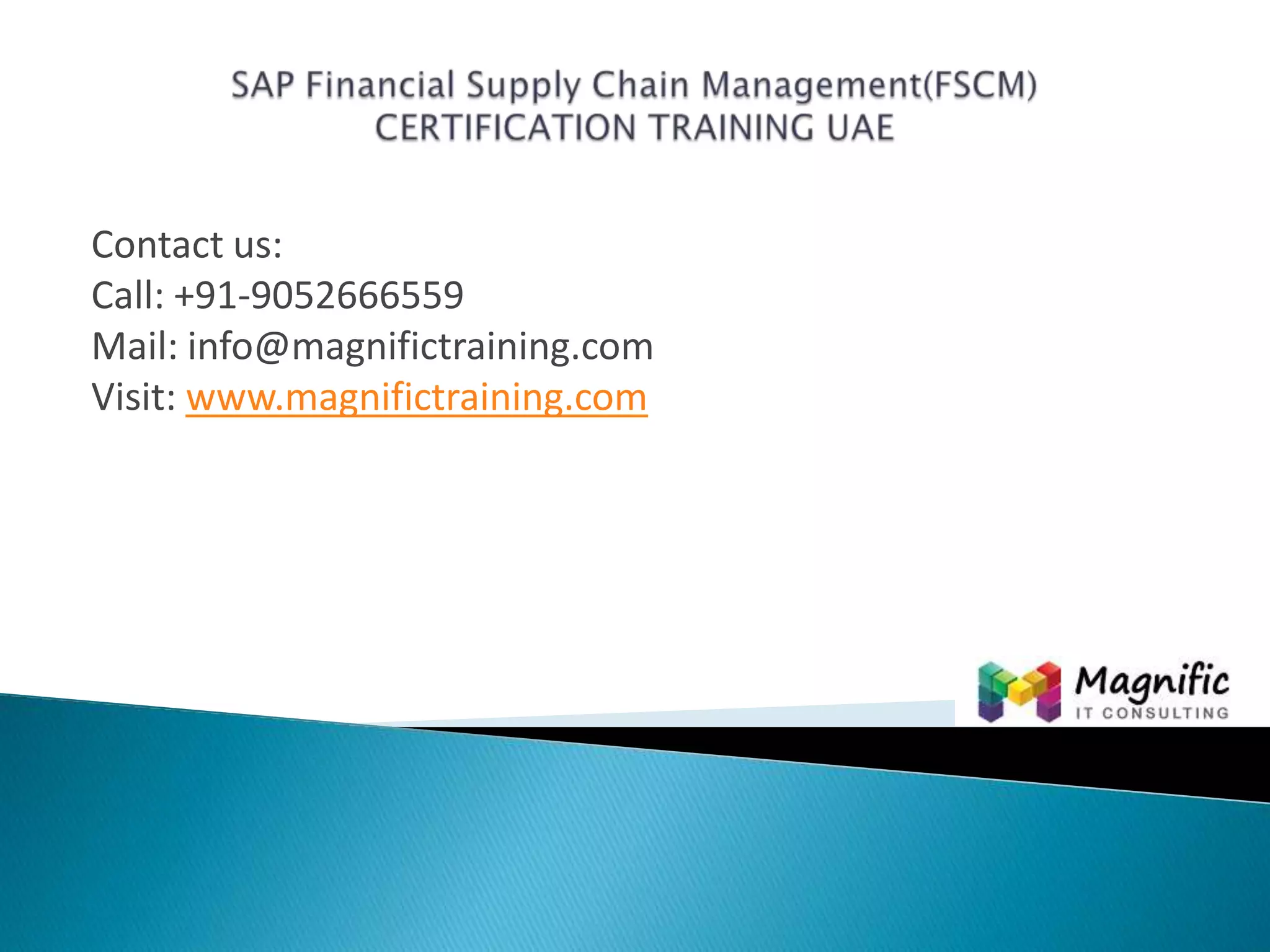 Sap financial supply chain management(fscm) certification training uae ...