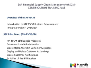 Sap financial supply chain management(fscm) certification training uae ...
