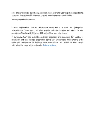 SAP Fiori and UI5. docx | DOCX