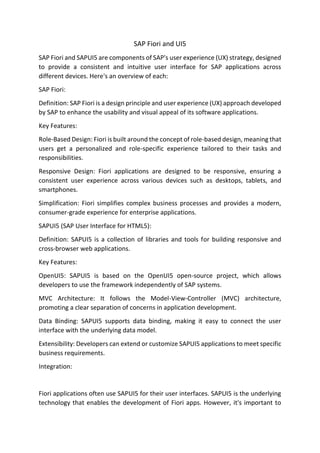 SAP Fiori and UI5. docx | PDF