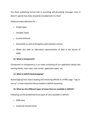 SAP Fiori Interview Q& A - IQ Online Training | PDF