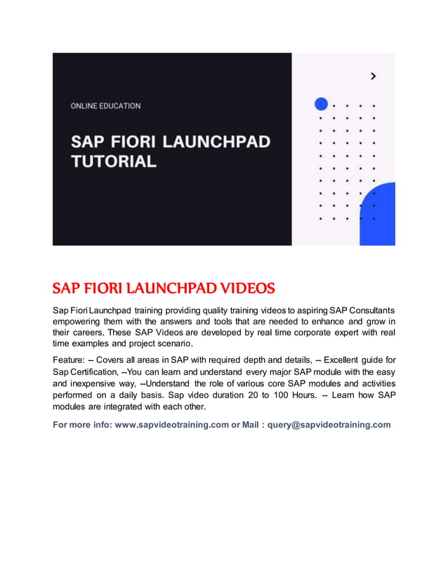 SAP FIORI LAUNCHPAD | DOCX