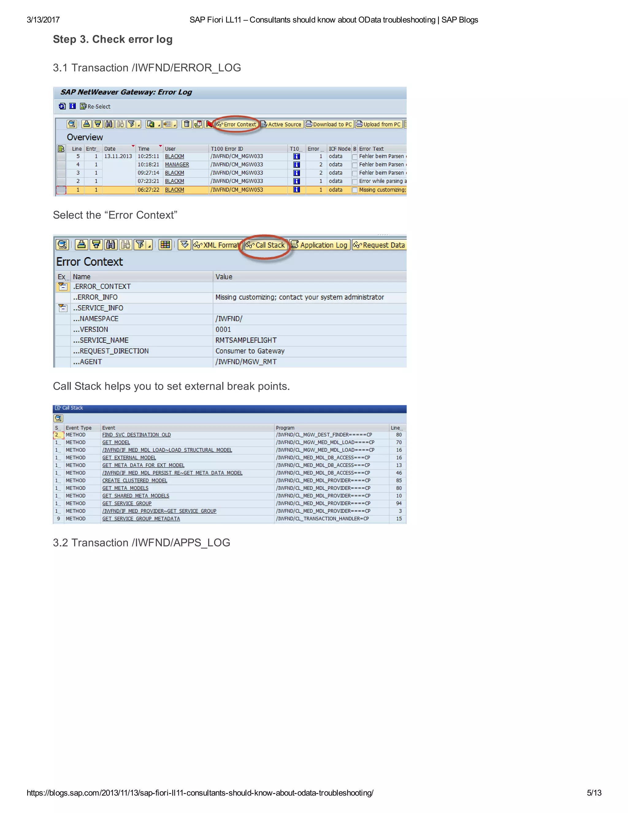 Sap fiori ll11 – consultants should know about o data troubleshooting sap blogs | PDF