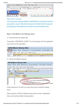 Sap fiori ll11 – consultants should know about o data troubleshooting sap blogs | PDF