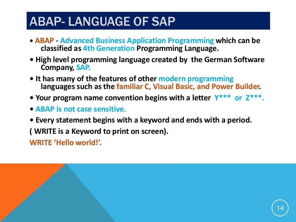 Sap for beginners