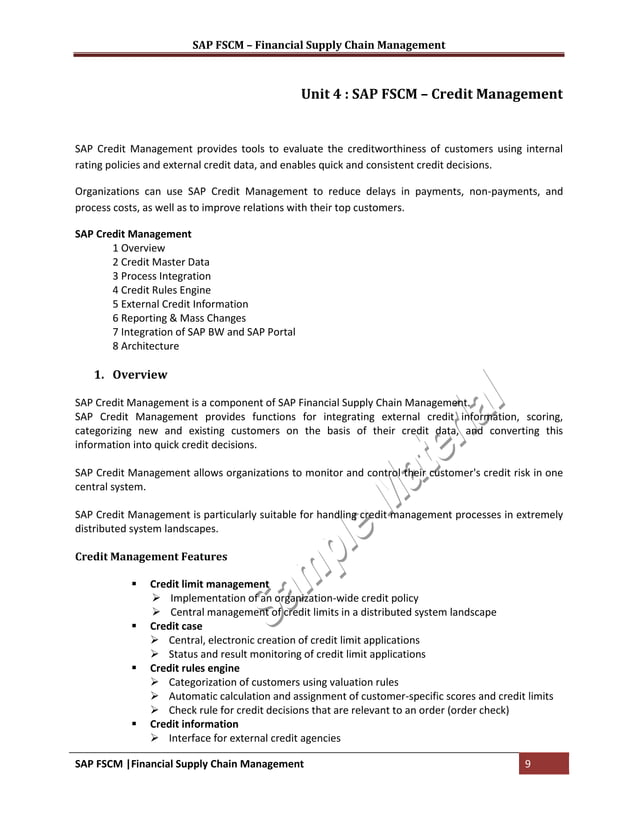 SAP FSCM Training Material | PDF