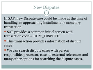 Sap fscm dispute management | PPS