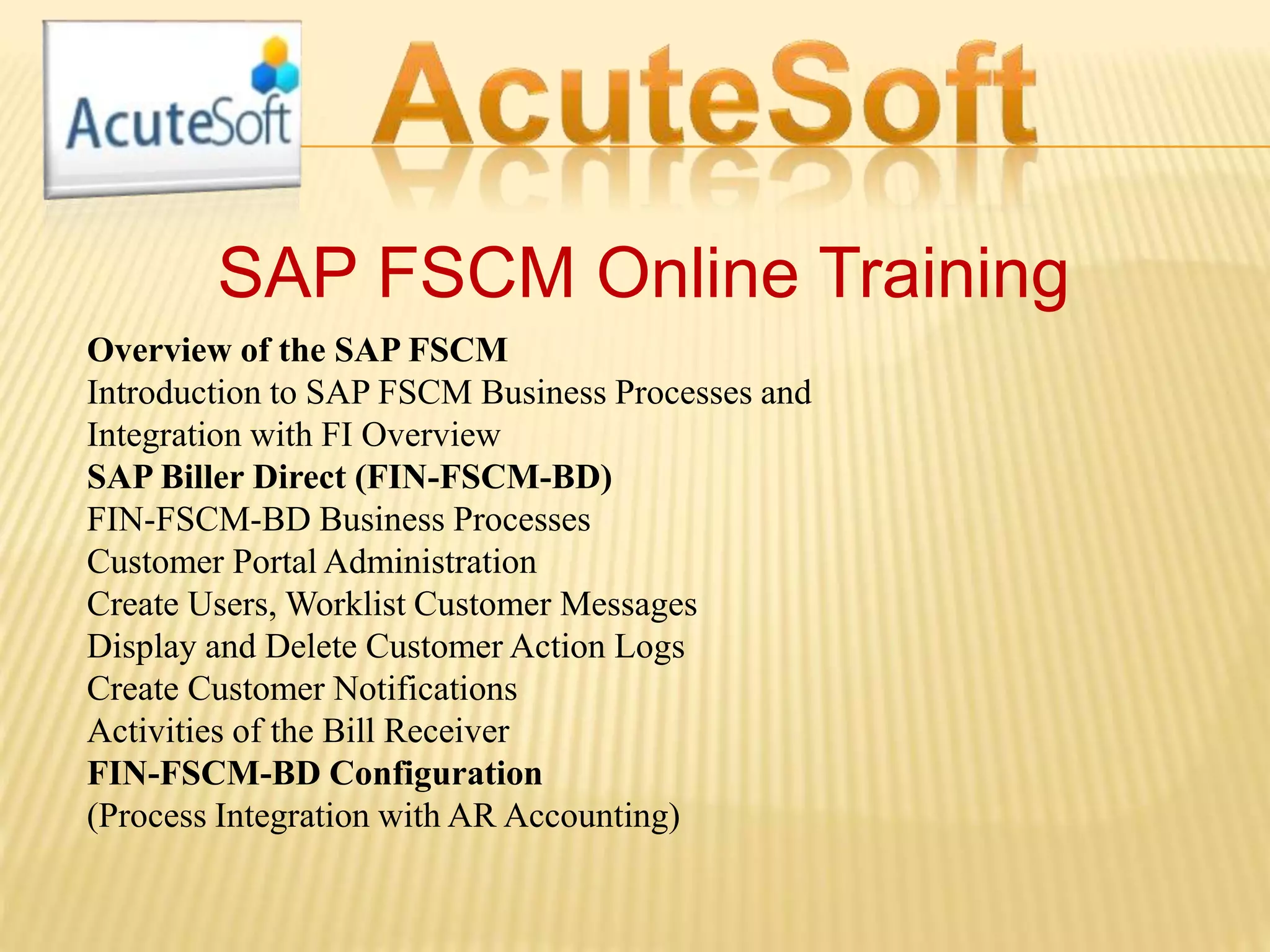 Sap fscm online training | PPT