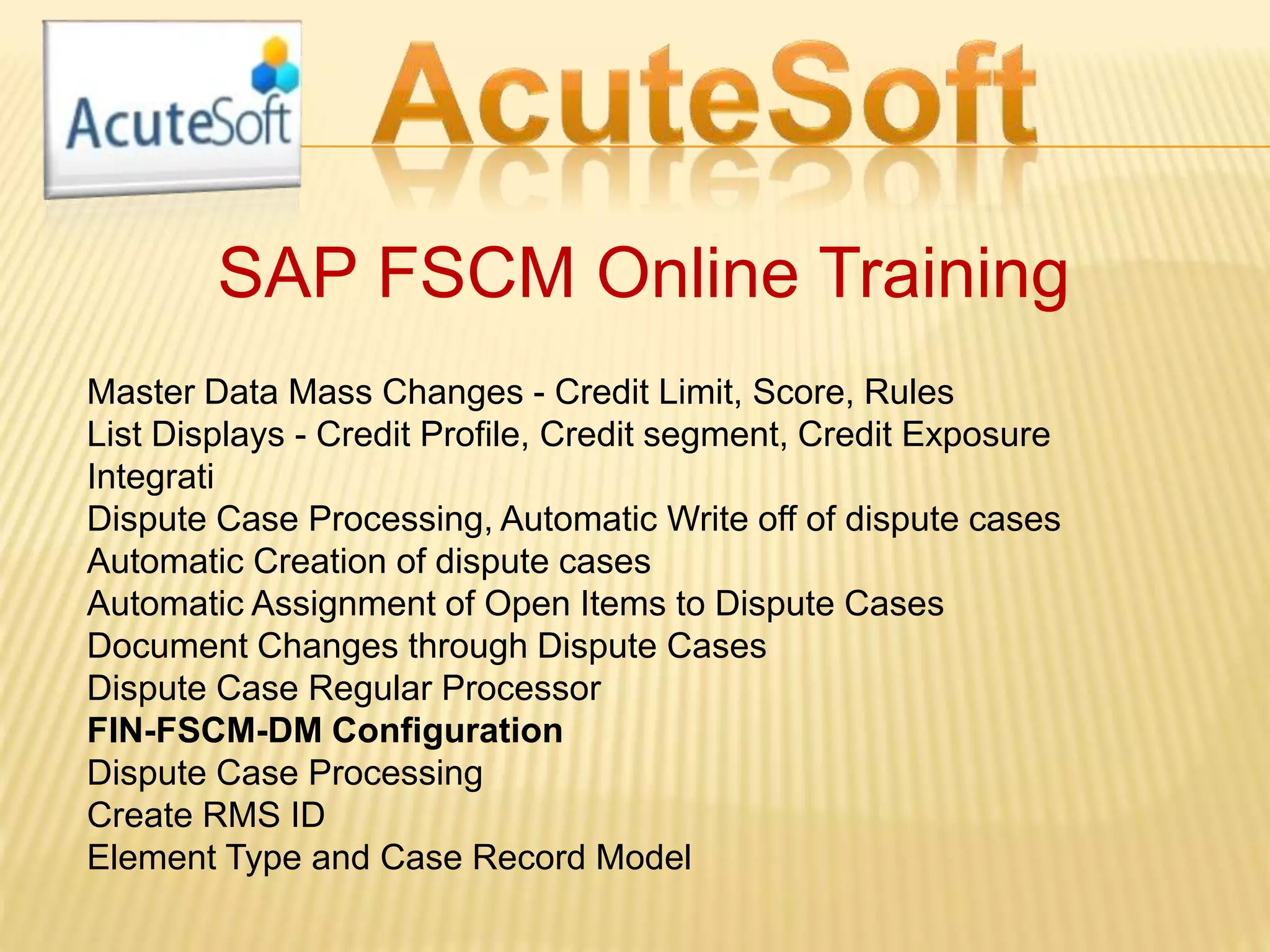 Sap fscm online training | PPT