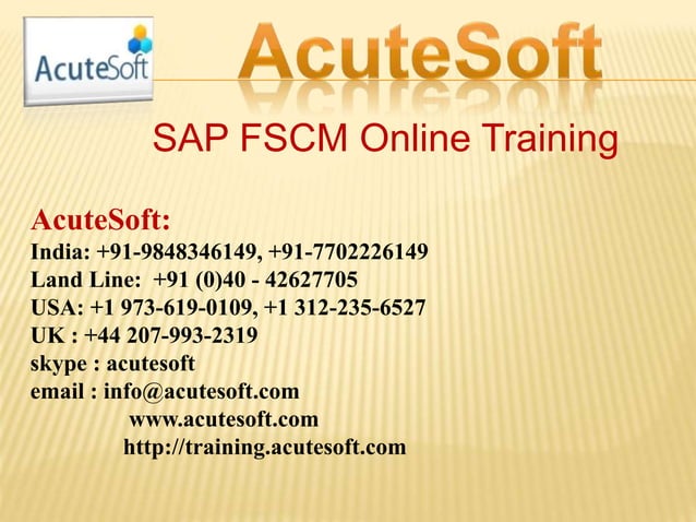 Sap fscm online training | PPT