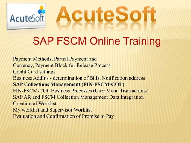 Sap fscm online training | PPT