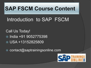 SAP FSCM Online Training Course Institutes India, Hyderabad | PPTX