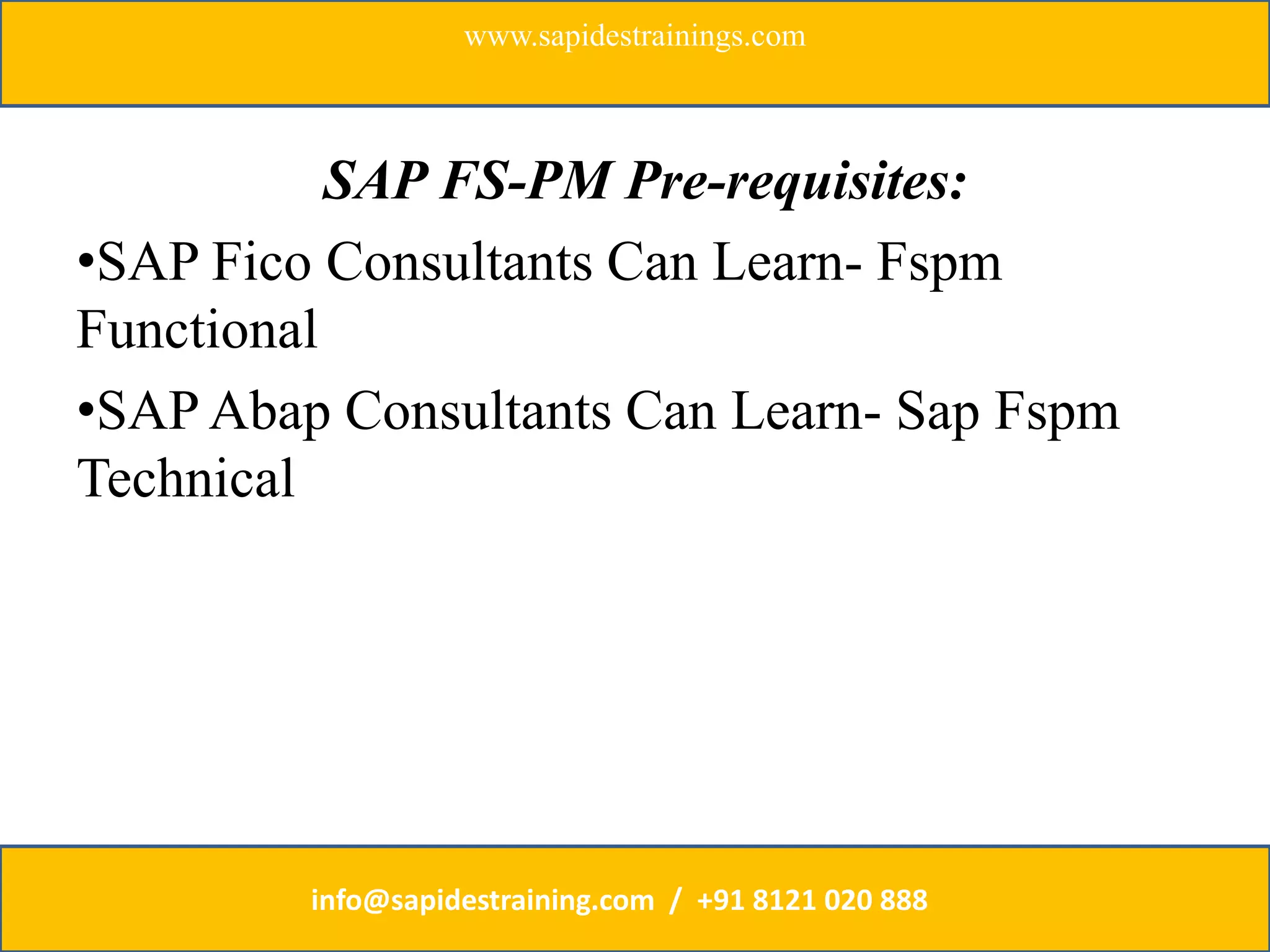 SAP FS PM Training | SAP FSPM Online Course | SAP FS-PM | PPTX