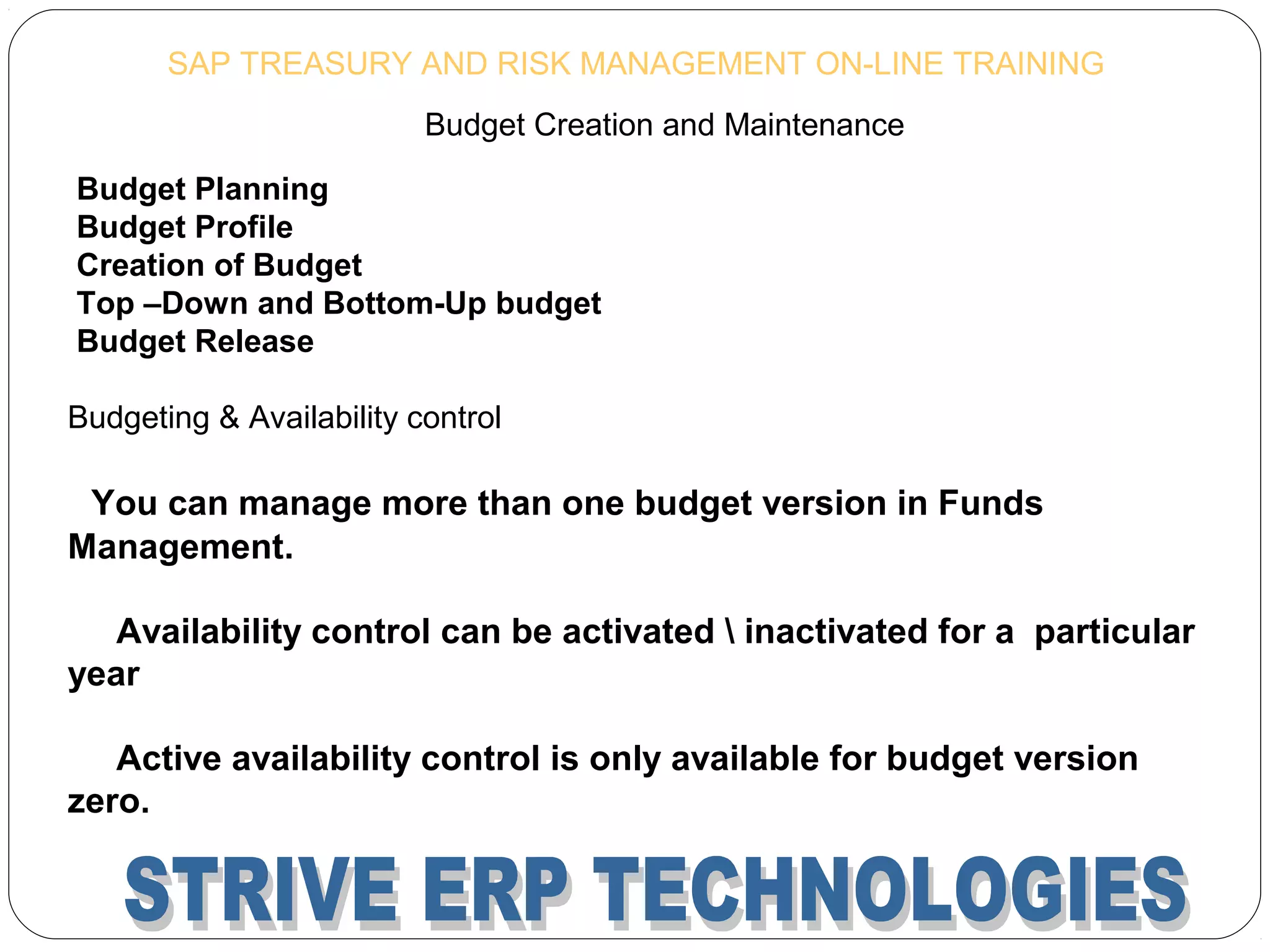 Sap funds management training | PPT