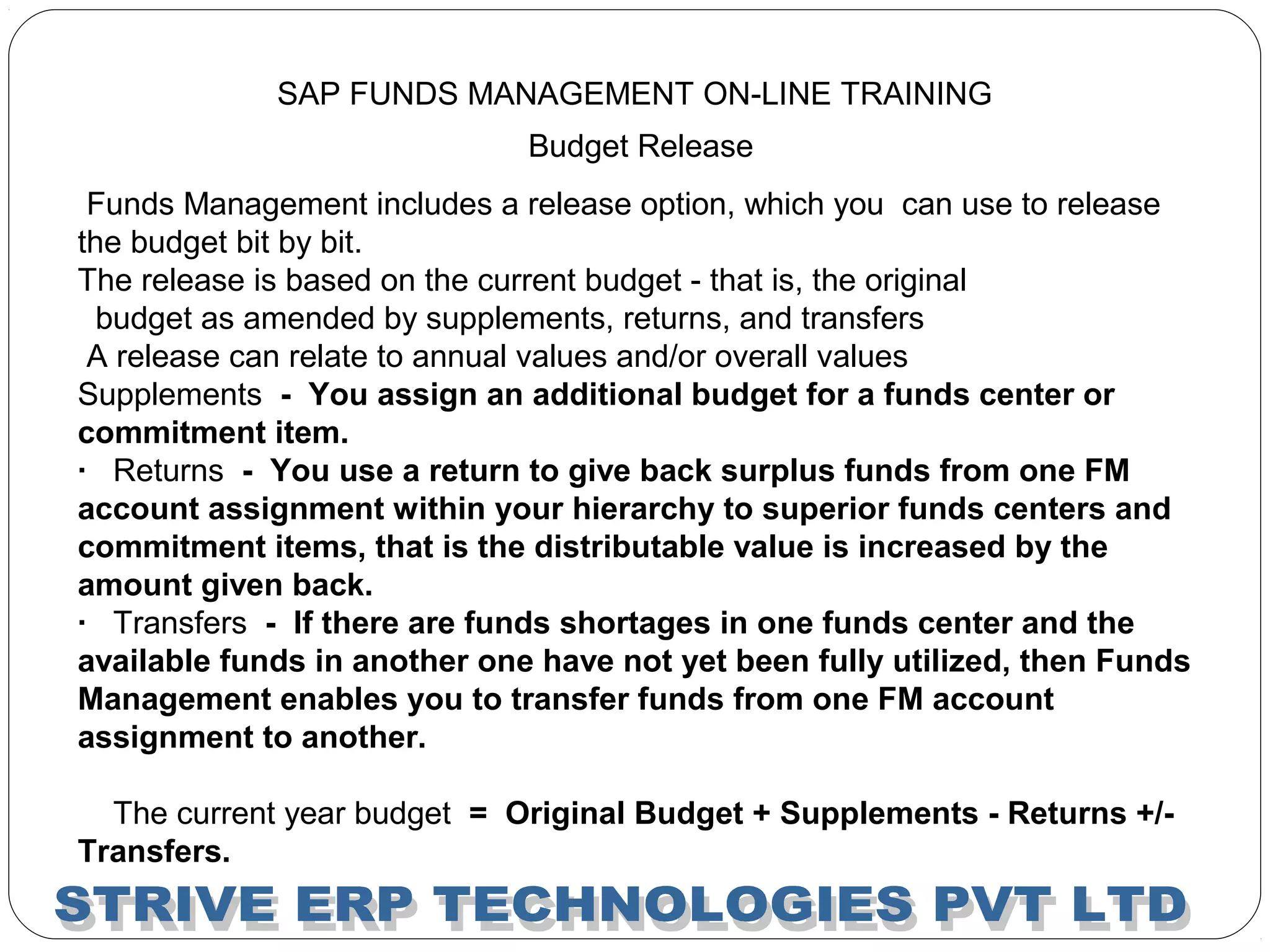 Sap funds management training | PPT