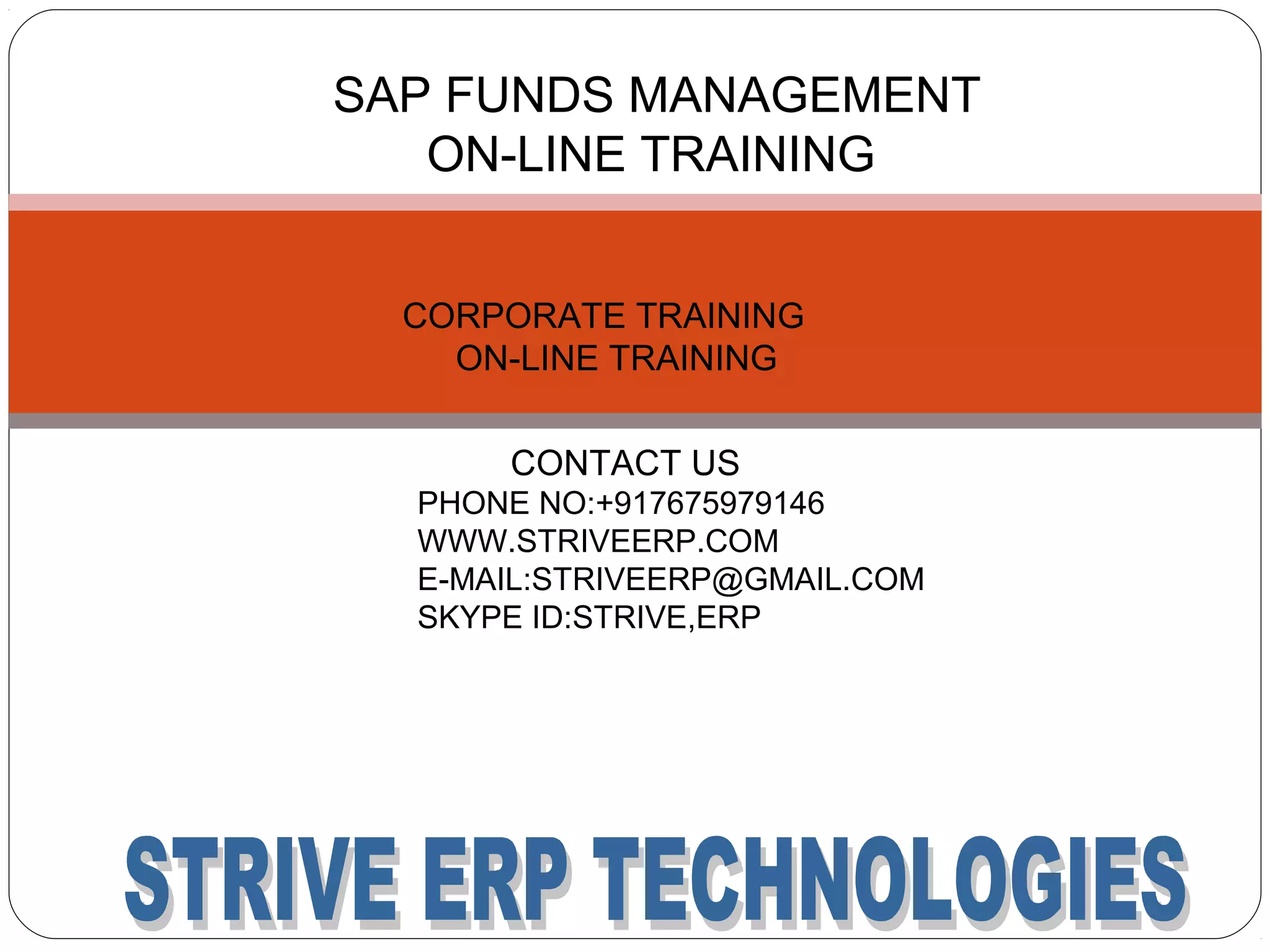 Sap funds management training | PPT