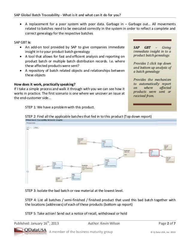 Sap Global Batch Traceability What Is It And What Can It Do For You