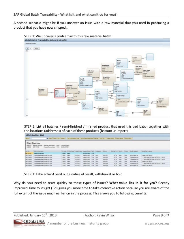 Sap Global Batch Traceability What Is It And What Can It Do For You
