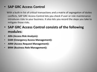 SAP Governance,Risk and Compliance | PPTX | Technology & Computing