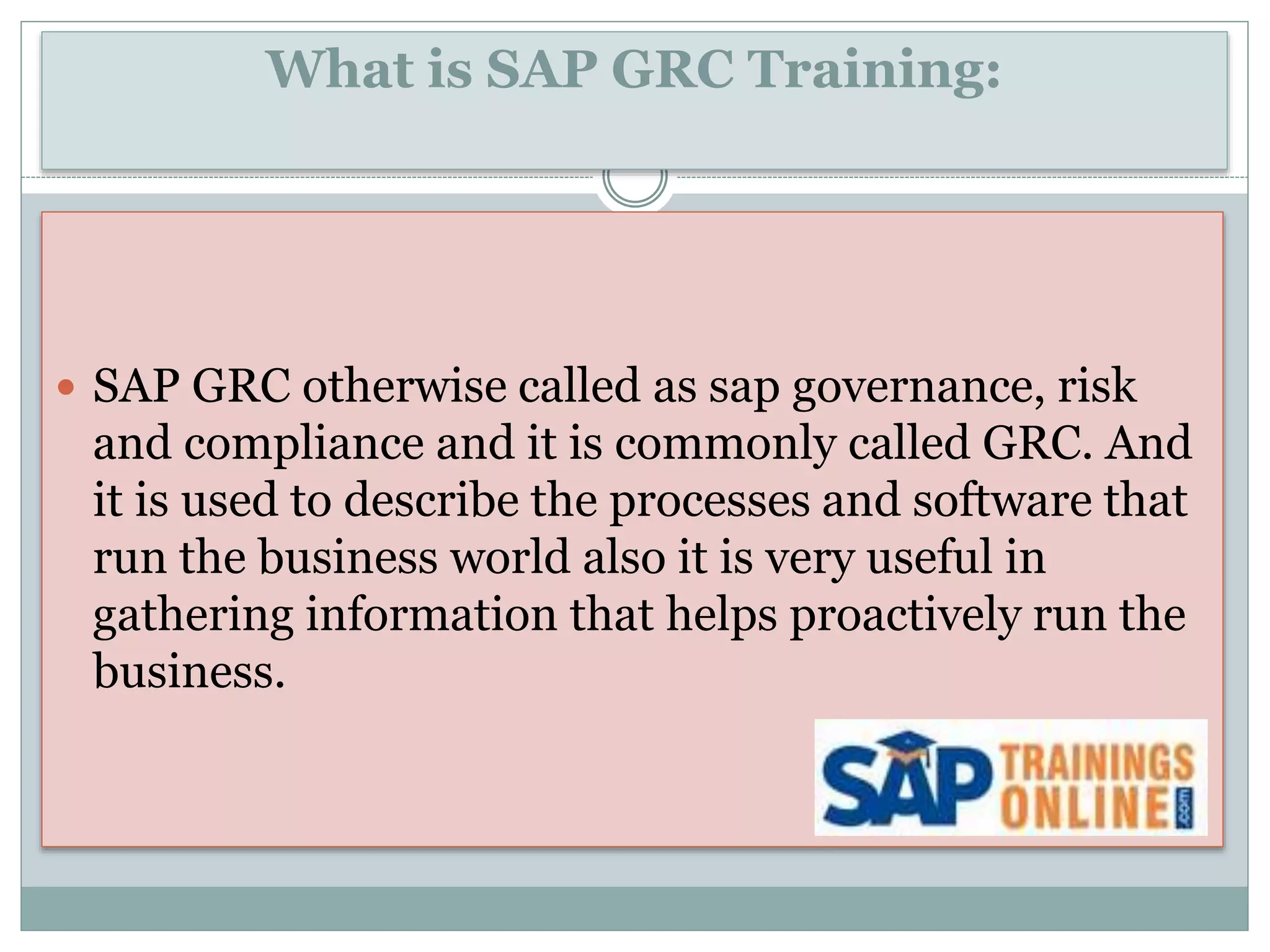 Sap grc online training | PPTX