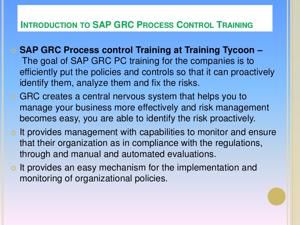 SAP GRC Process Control Training | SAP GRC PC online Training