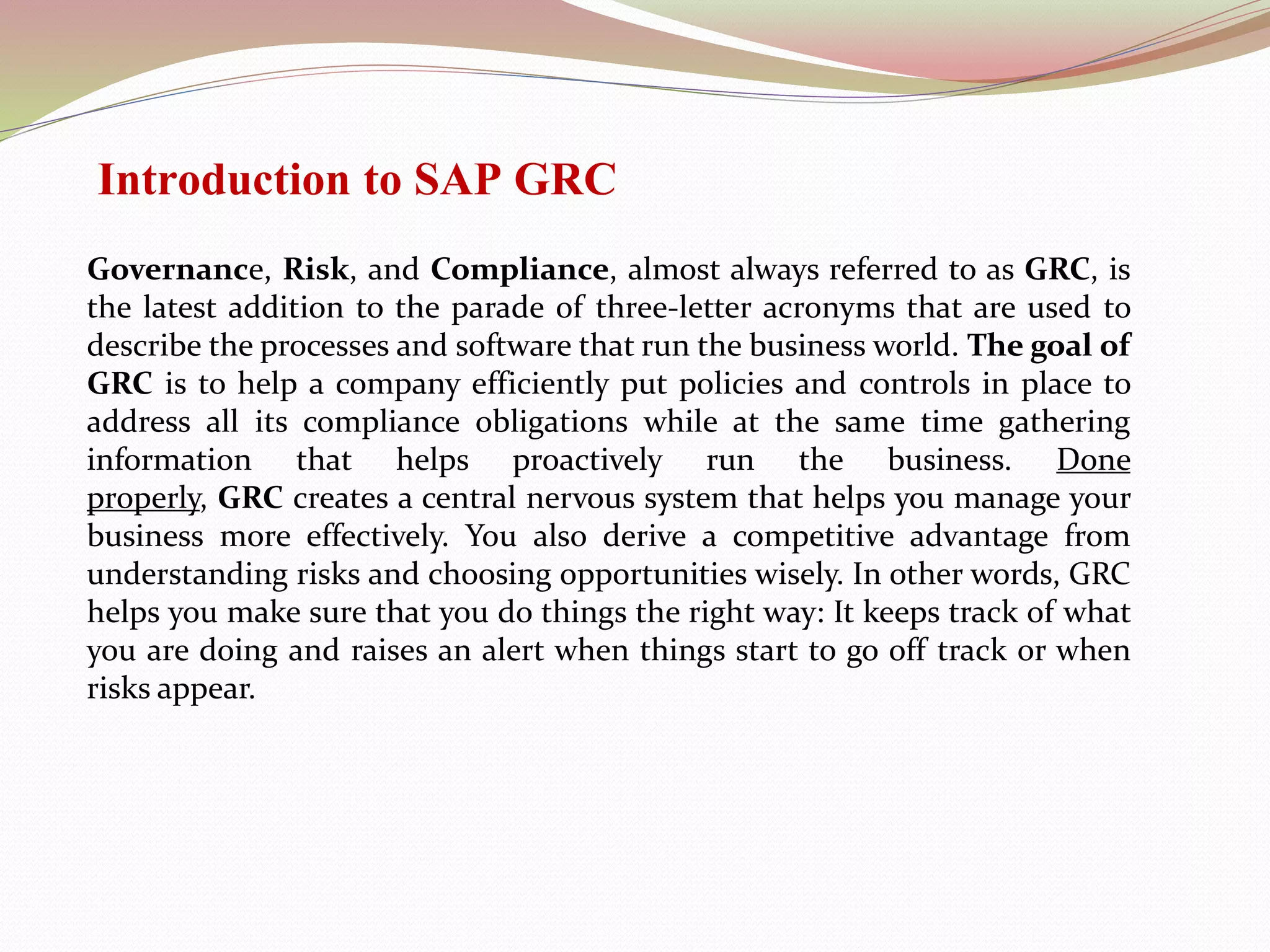 SAP GRC Training | PPTX