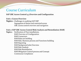 SAP GRC Training | PPTX