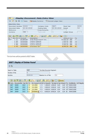 SAP Draft Solution for GST India | PDF